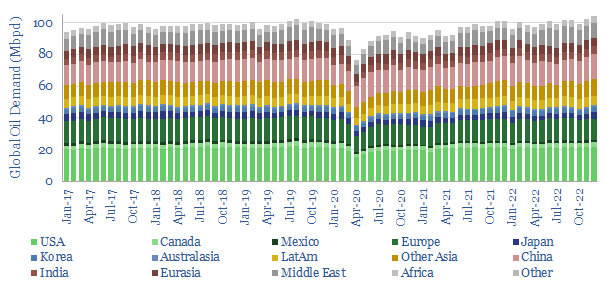 Global oil demand breakdown - Thunder Said Energy